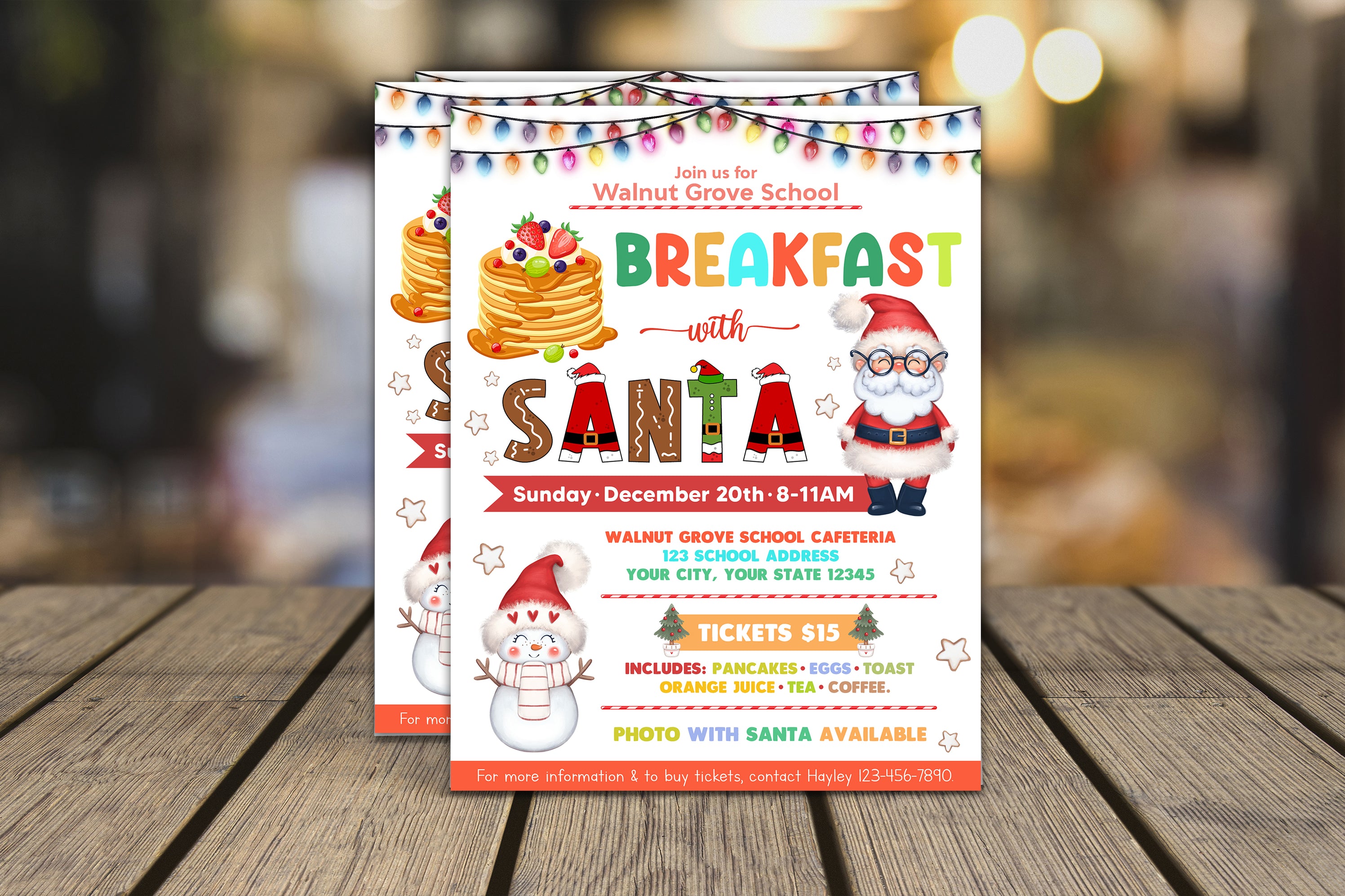 Customizable Breakfast With Santa Flyer Invitation | Meet Santa ...