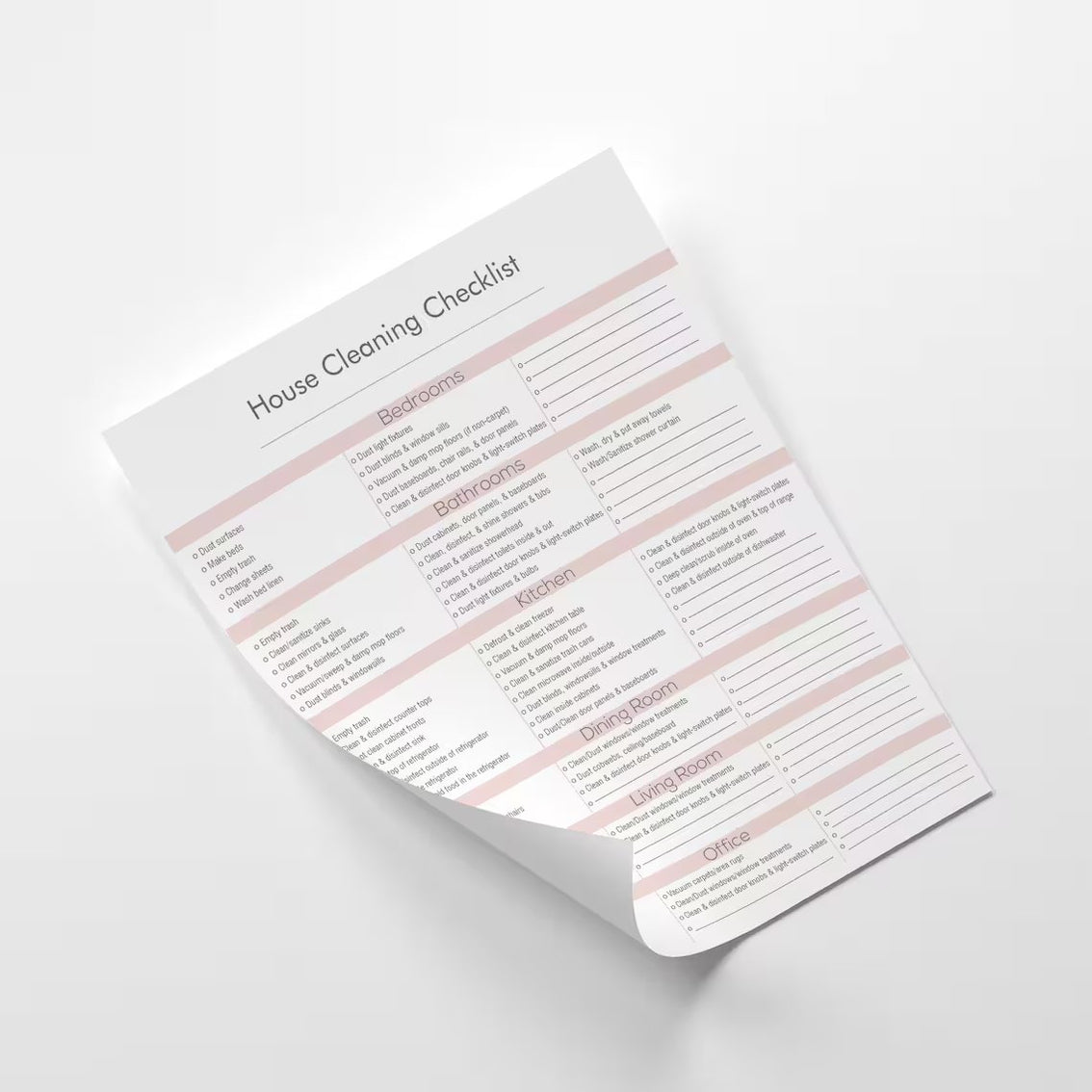 Printable Room by Room Home Cleaning Checklist | Housekeeping Weekly ...