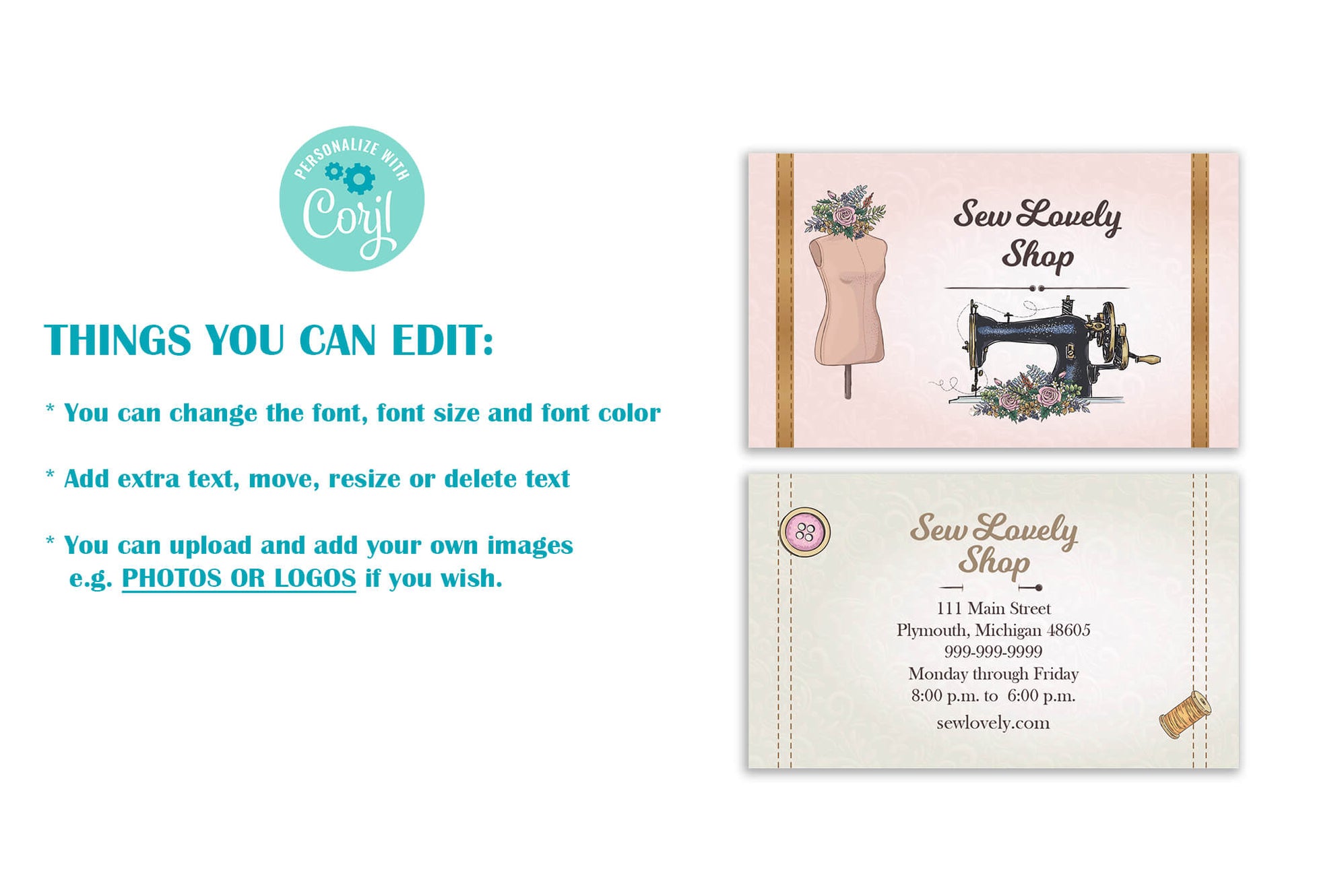 Customizable Sewing Flyer and Business Card Bundle Template | Tailor ...