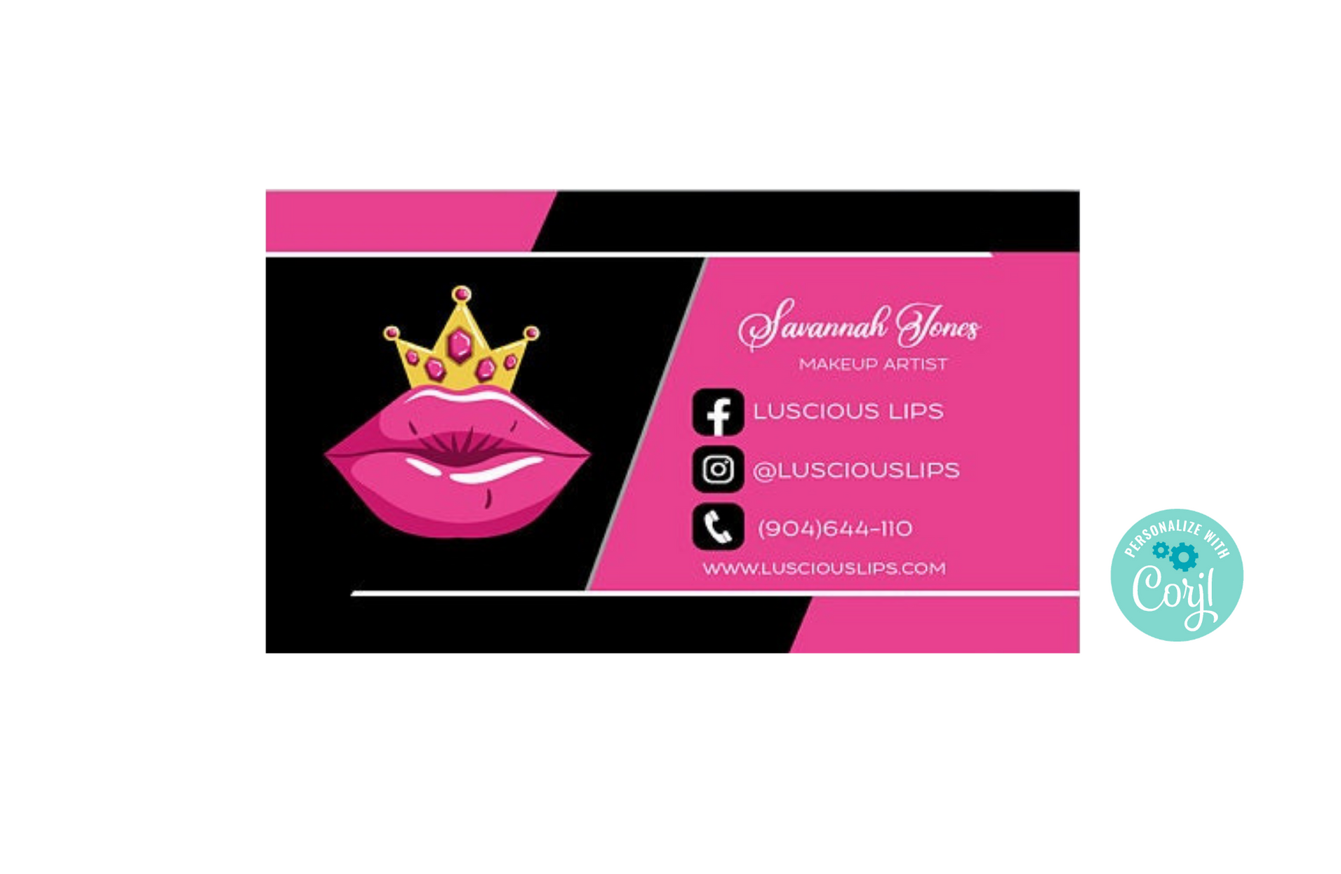 Editable Lip Business Card | Lip Gloss Business Cards, Makeup Artist B ...