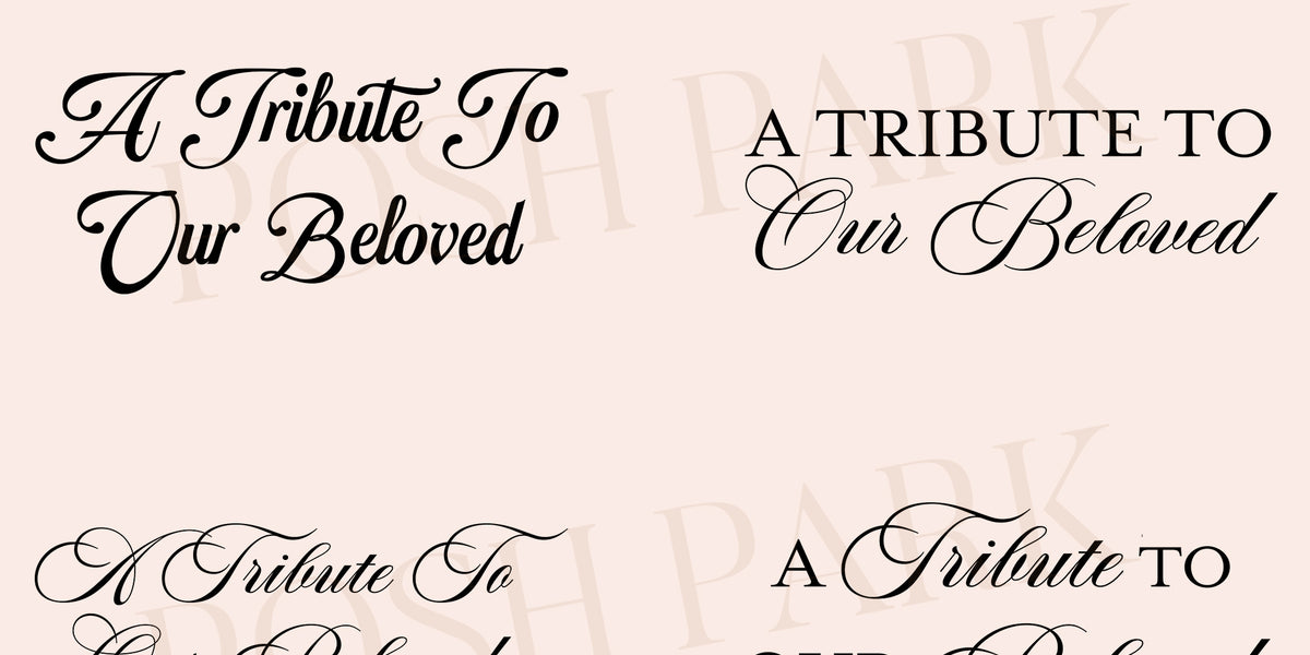 Set of 4 A Tribute To Our Beloved Funeral Word Art Title | Transparent ...