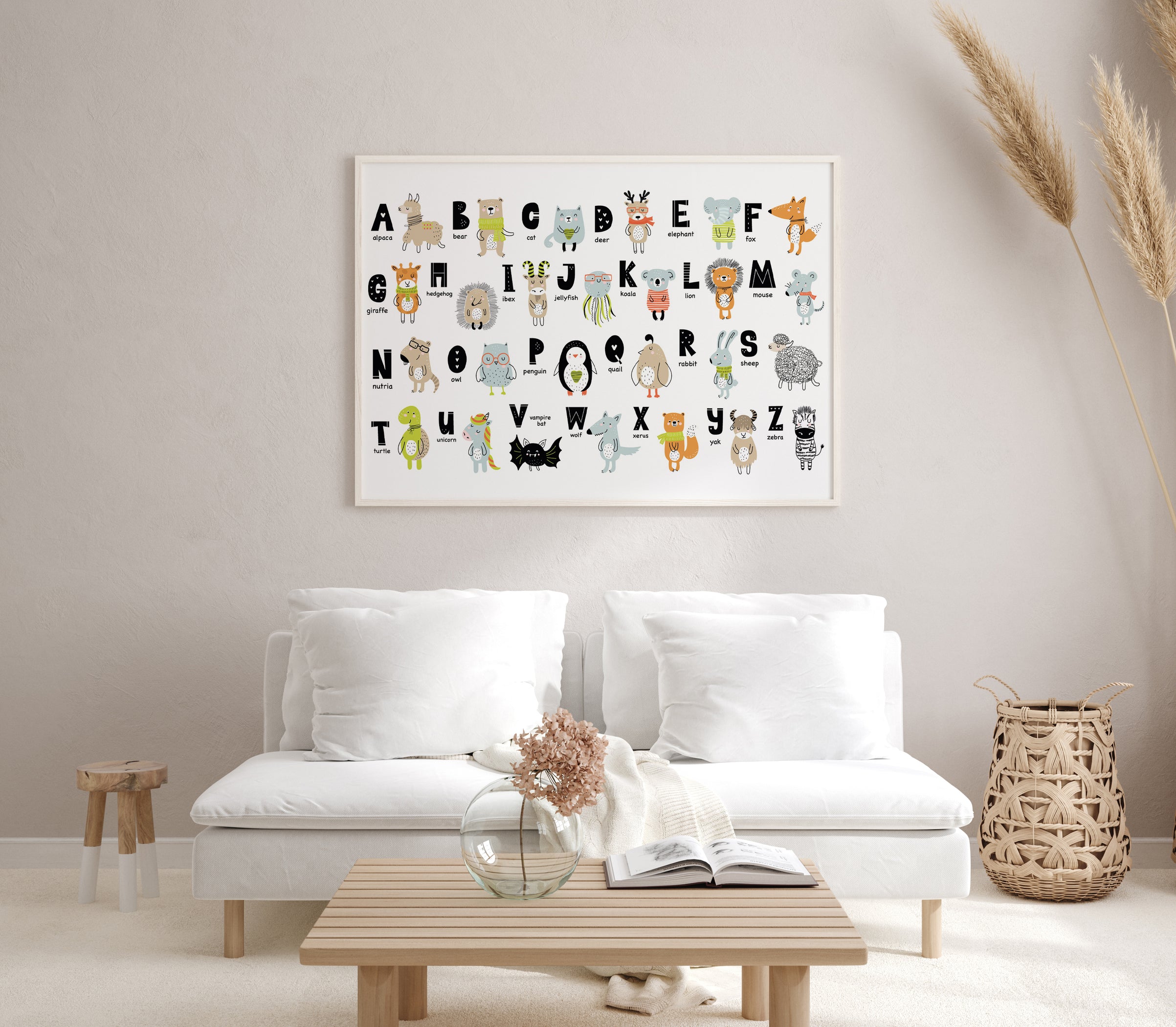 FREE Cute Animal ABC Alphabet Poster | Printable Hand Drawn Classroom ...