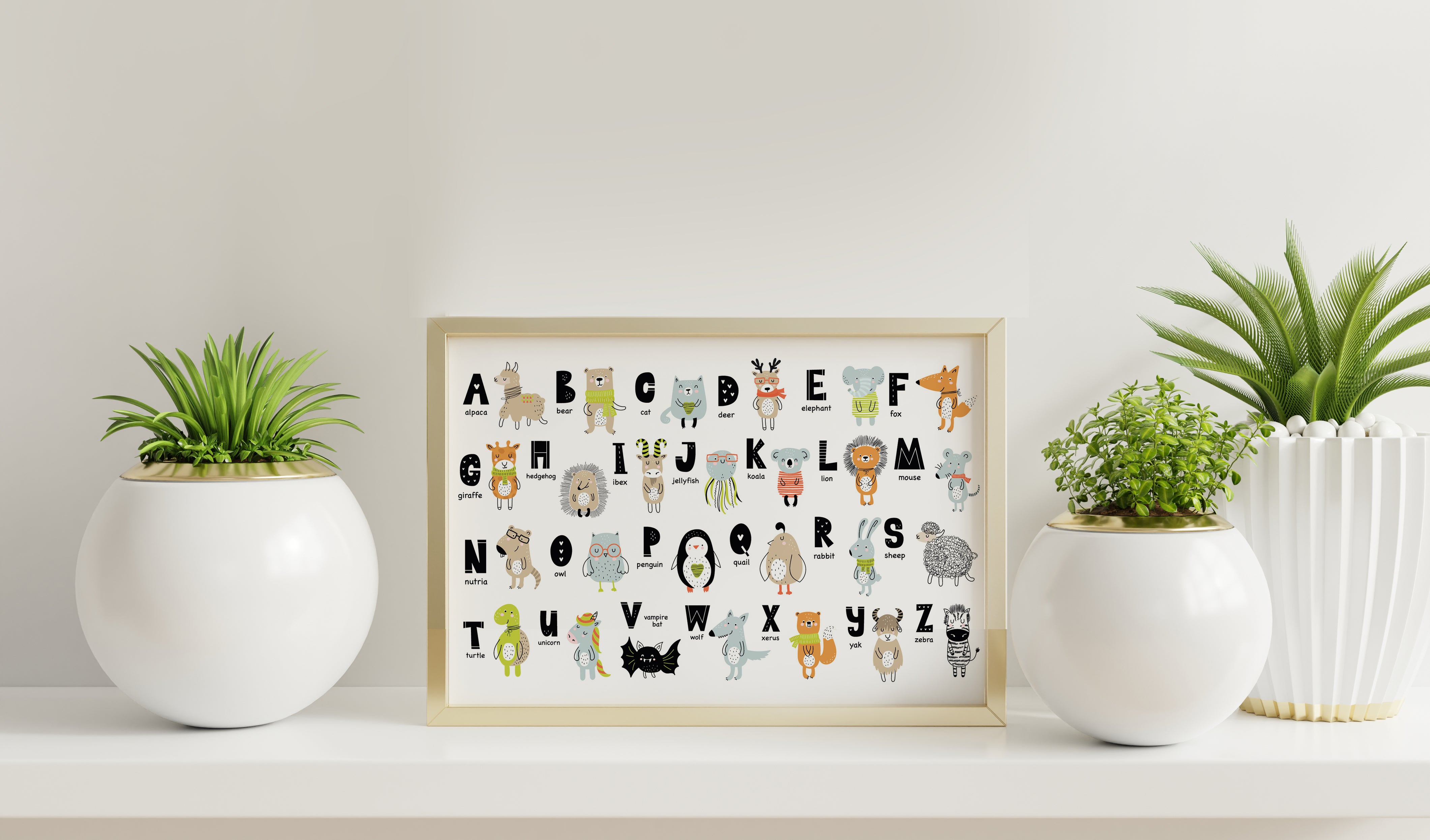 FREE Cute Animal ABC Alphabet Poster | Printable Hand Drawn Classroom ...