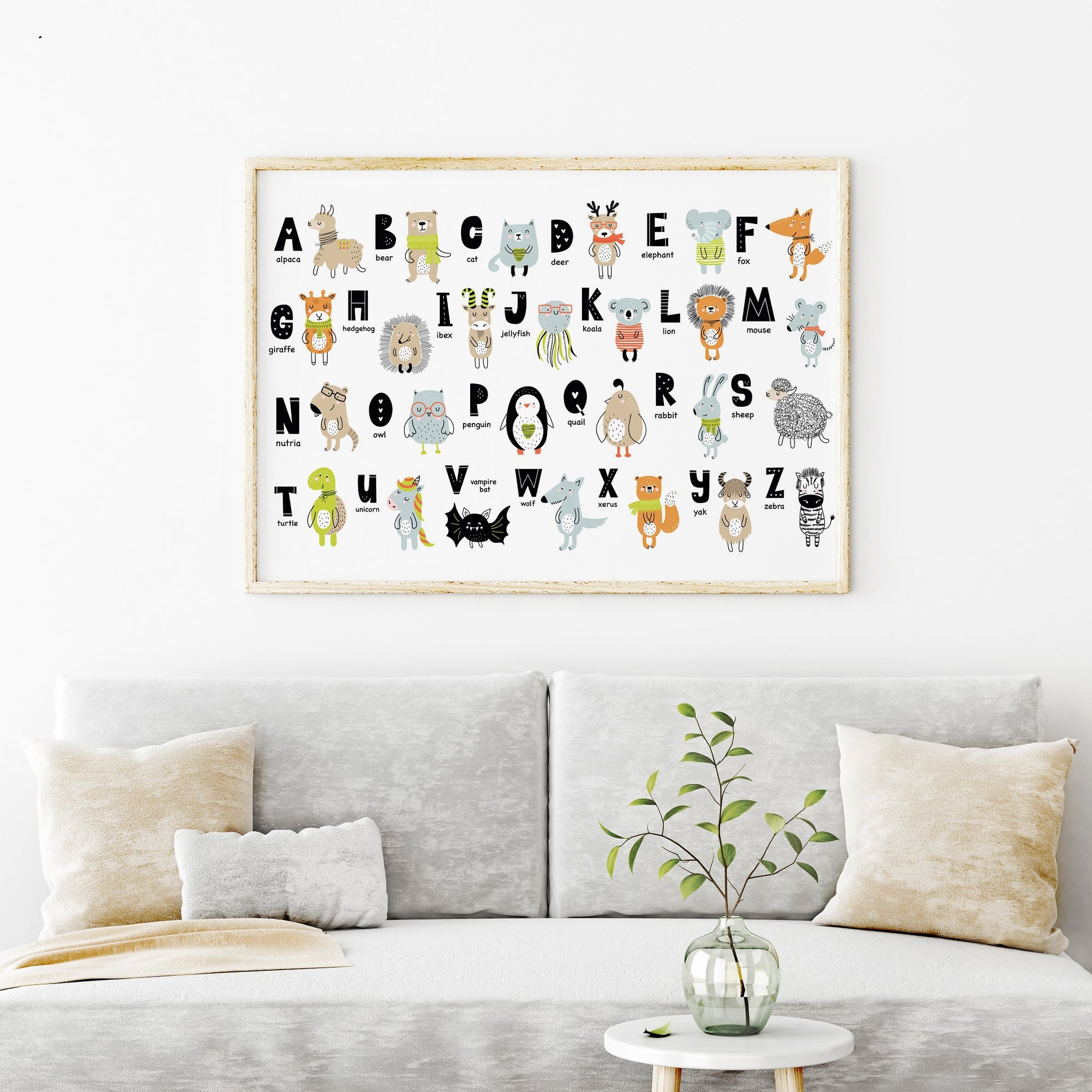 FREE Cute Animal ABC Alphabet Poster | Printable Hand Drawn Classroom ...