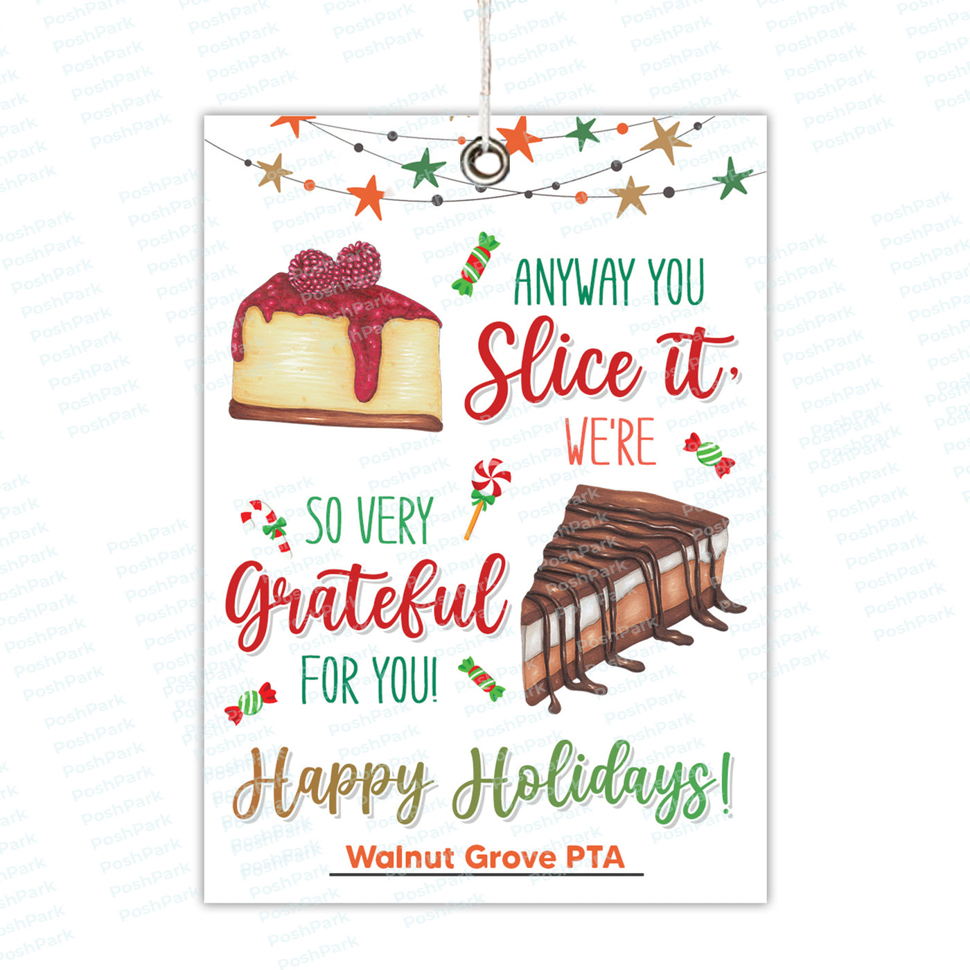 DIY Christmas Holiday Pie Gift Tags, Editable Any Way You Slice It Gif ...