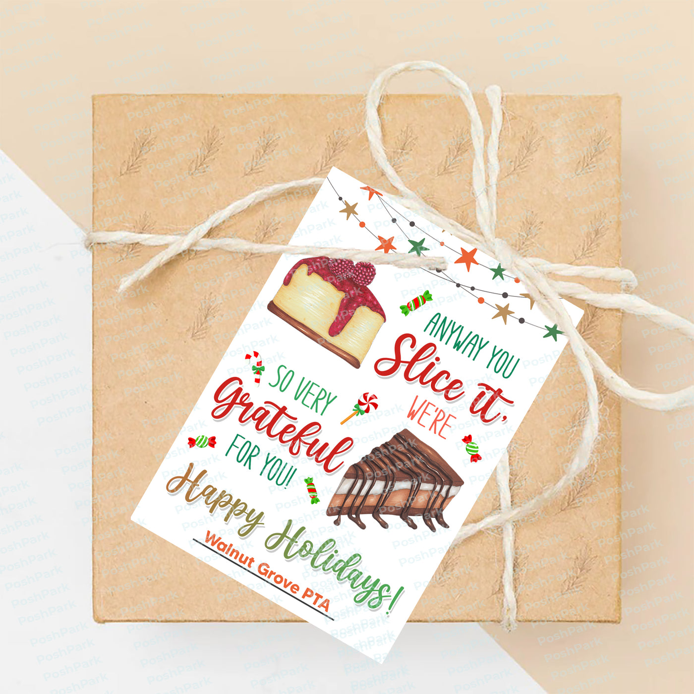 DIY Christmas Holiday Pie Gift Tags, Editable Any Way You Slice It Gif ...