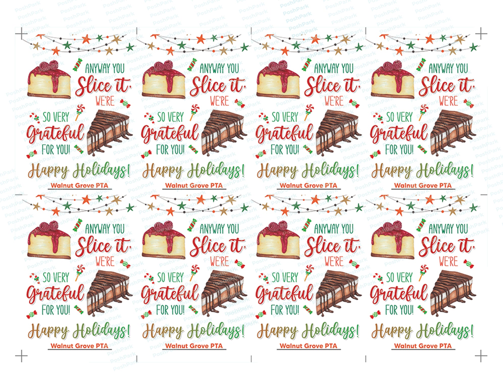 DIY Christmas Holiday Pie Gift Tags, Editable Any Way You Slice It Gif ...
