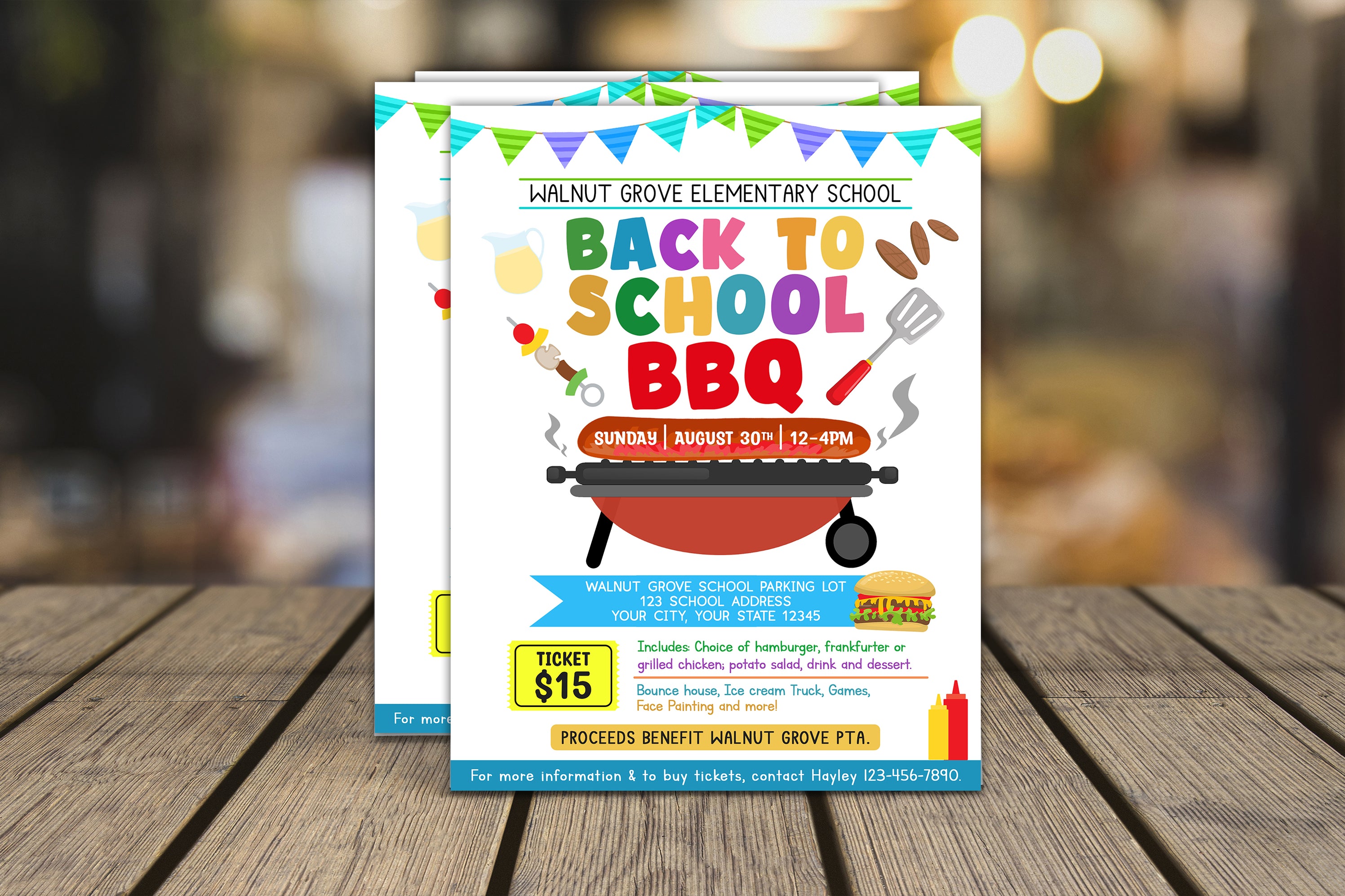 Editable Back To School Bbq Picnic Party Invitation Flyer Template ...