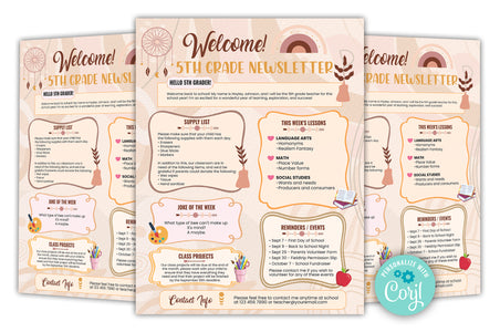Boho Back to School Letter, Editable Welcome Back to School, Open Hous ...