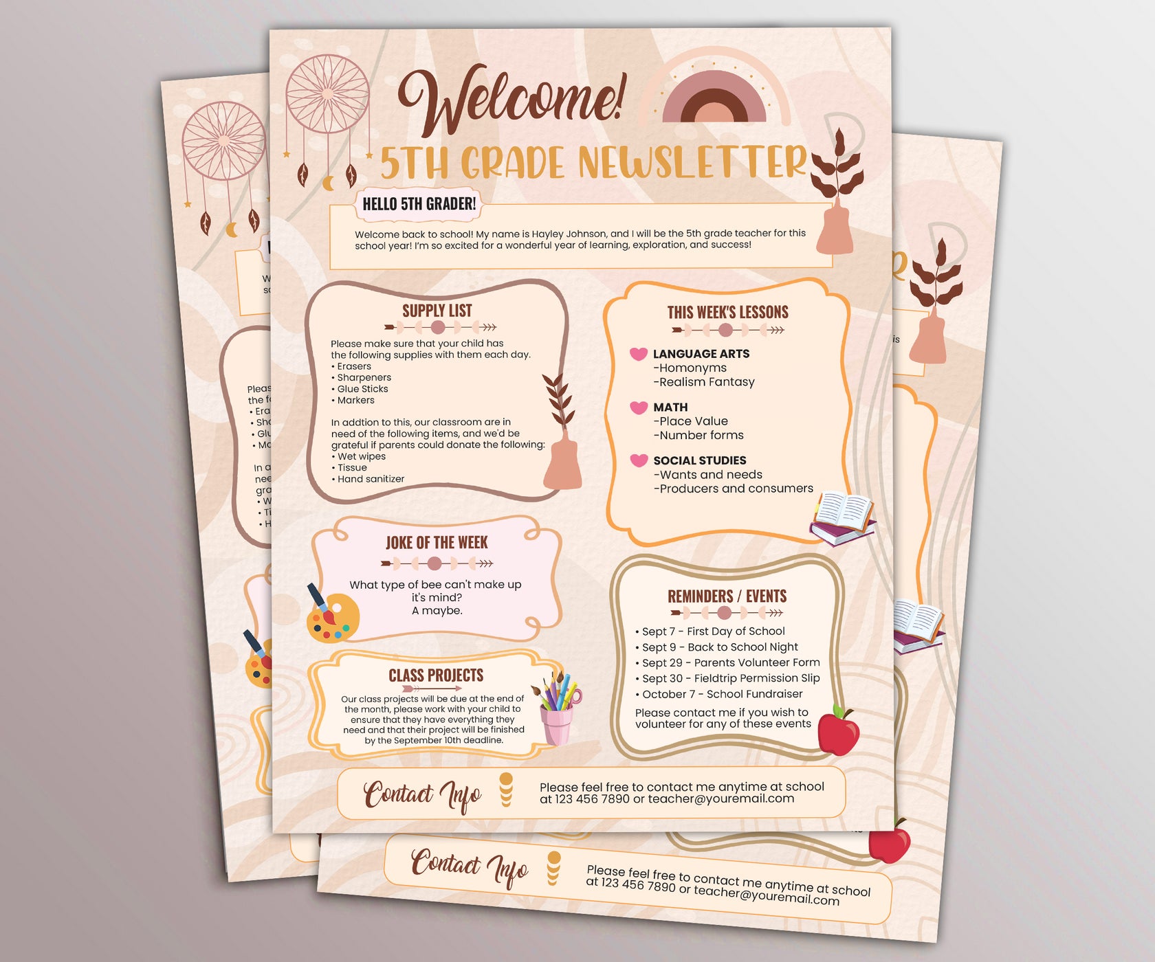 Boho Back to School Letter, Editable Welcome Back to School, Open Hous ...