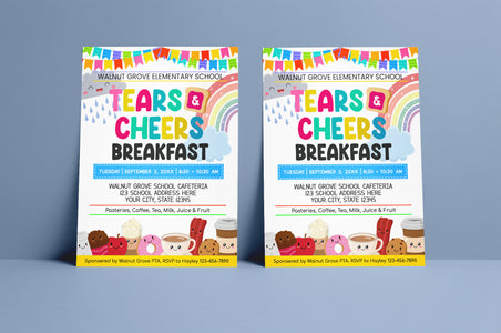 Tears and Cheers Breakfast Invitation Template, Editable Back To Schoo ...