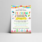 Summer Ice Cream Social Flyer, Editable Ice Cream Party Watercolor Fly ...