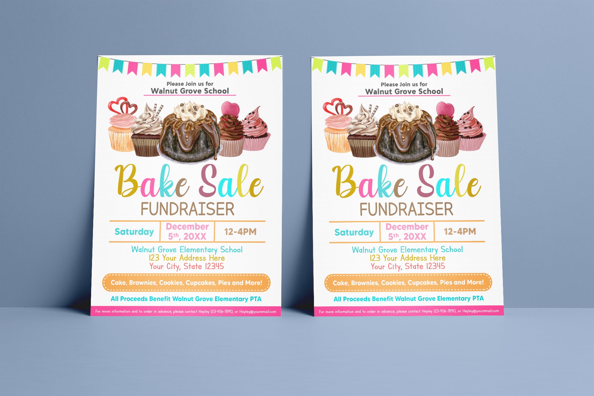 DIY Editable Bake Sale Fundraiser Flyer Template — Posh Park