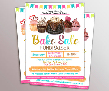 DIY Editable Bake Sale Fundraiser Flyer Template — Posh Park