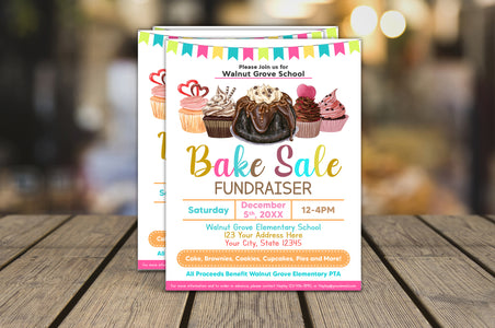 DIY Editable Bake Sale Fundraiser Flyer Template — Posh Park