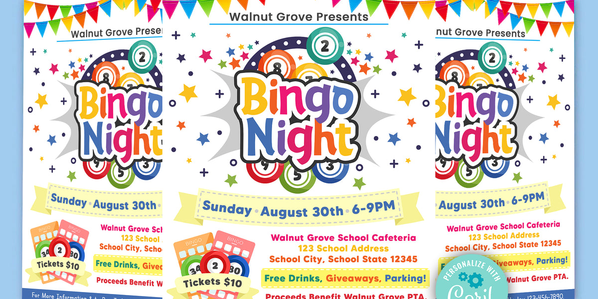 School Family Bingo Night Flyer Template — Posh Park