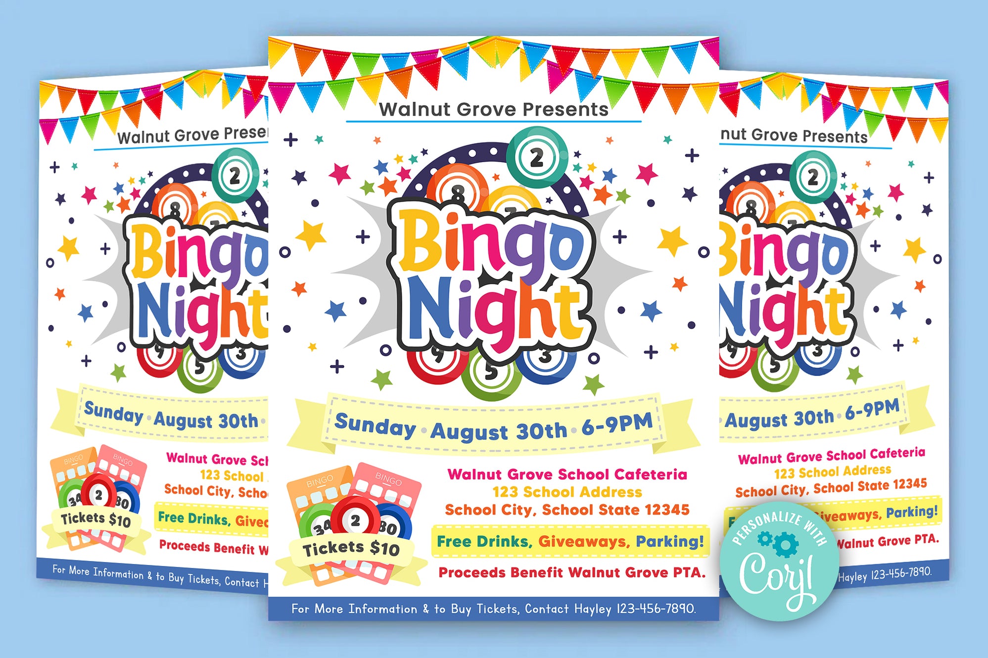 School Family Bingo Night Flyer Template — Posh Park