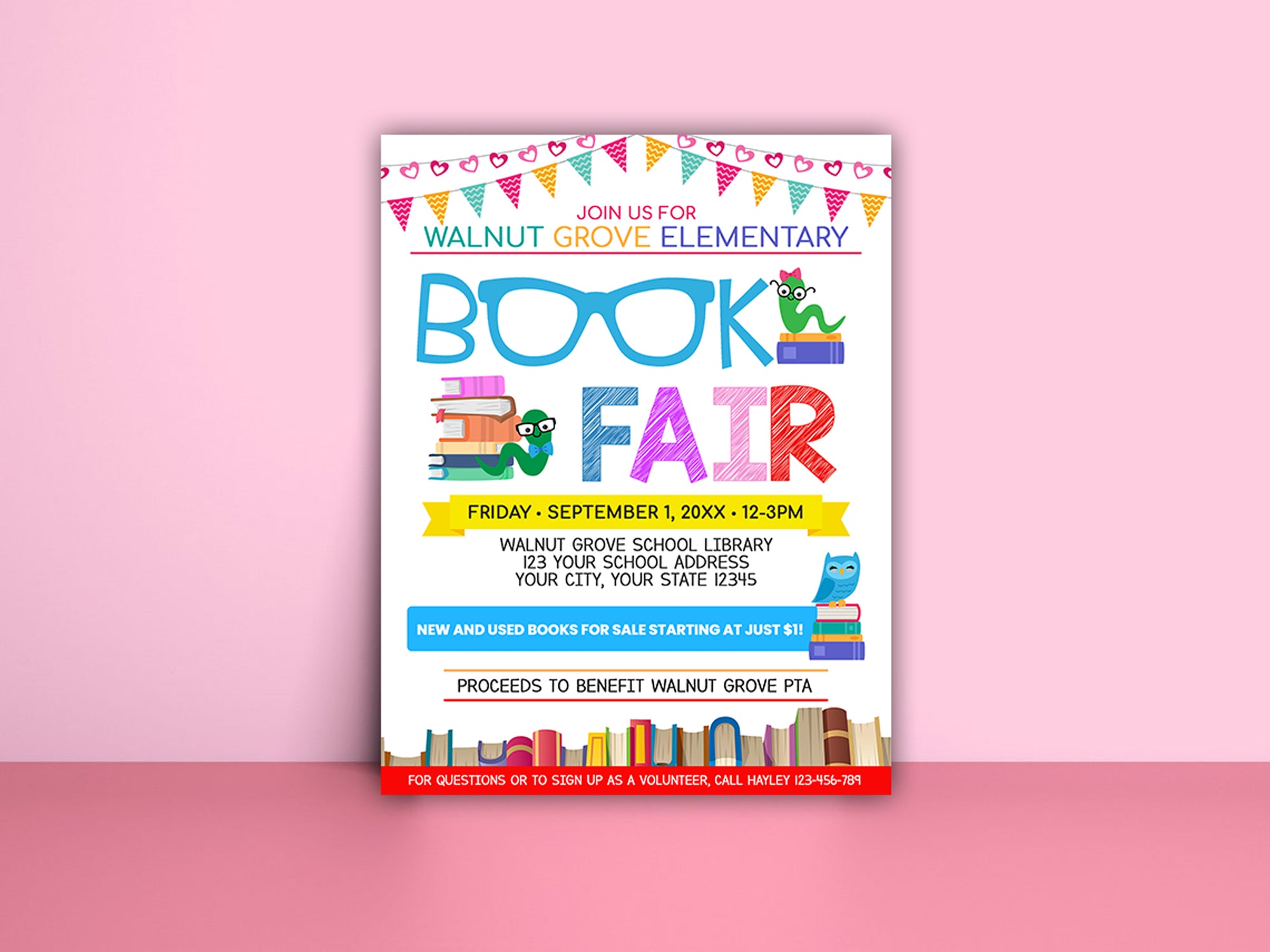 Fundraiser Event and Book Fair Flyer Template — Posh Park