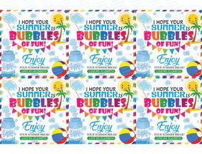 Editable Bubbles of Fun Summer Gift Tag, End of School Year Tags, Summ ...