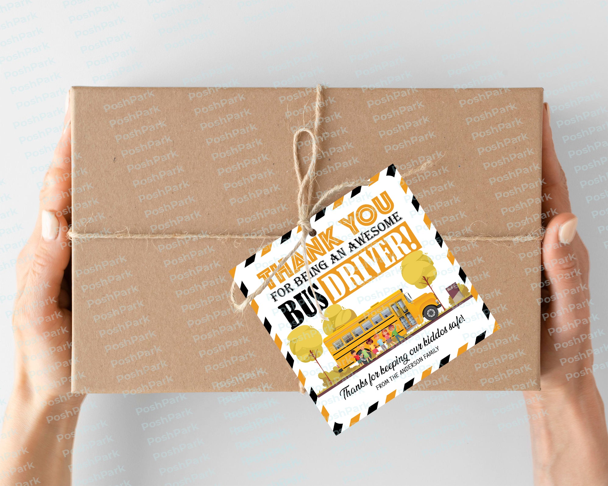 Bus Driver Thank You Gift Tag, Editable Bus Driver Appreciation Tag ...