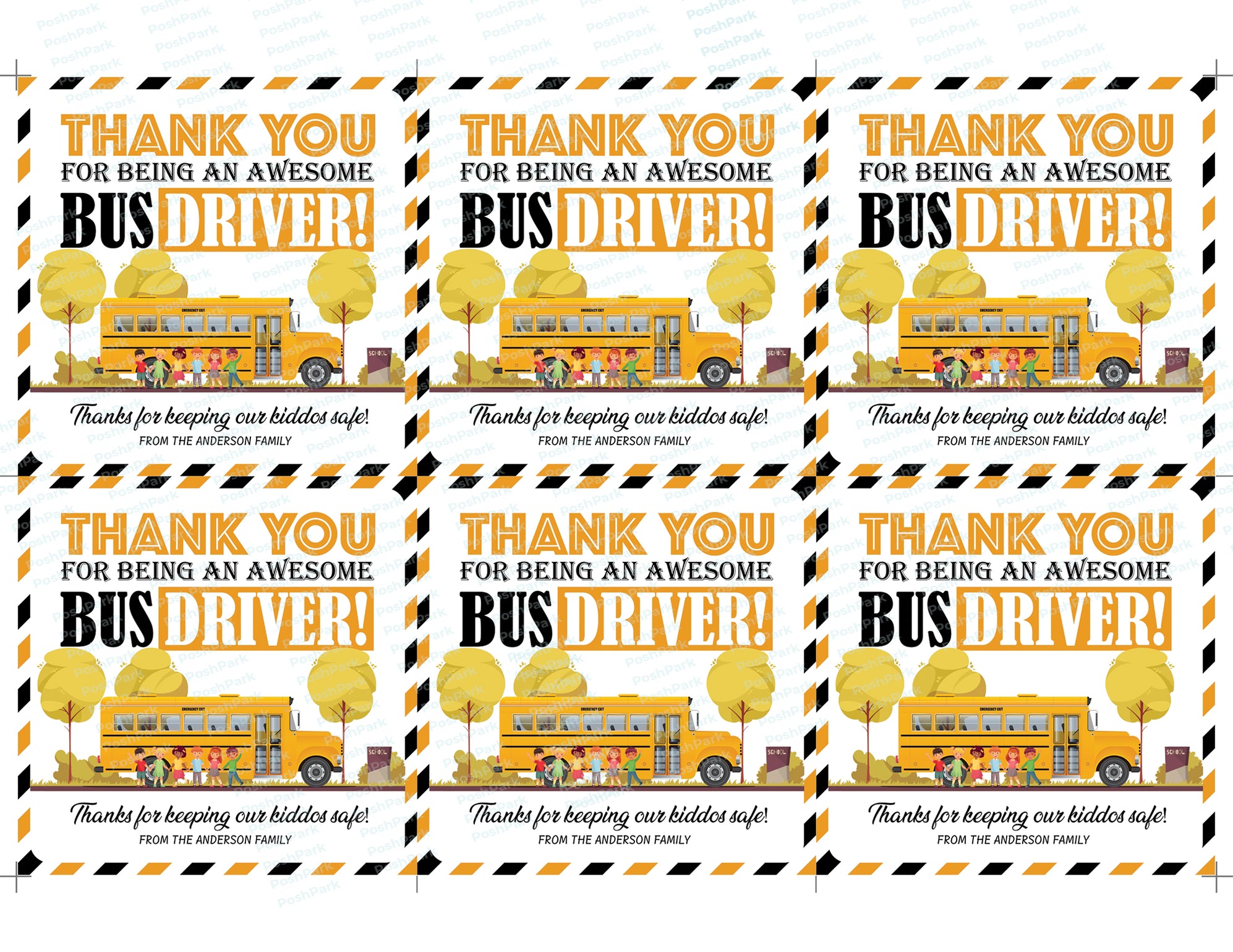 Bus Driver Thank You Gift Tag, Editable Bus Driver Appreciation Tag ...