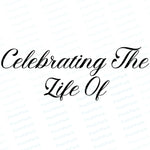 Sets of 4 Funeral Program Word Art Titles, Celebrating the Life of Pre ...