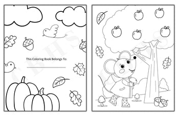 Printable Autumn Coloring Book Bundle, PDF Autumn Fall Thanksgiving Co ...