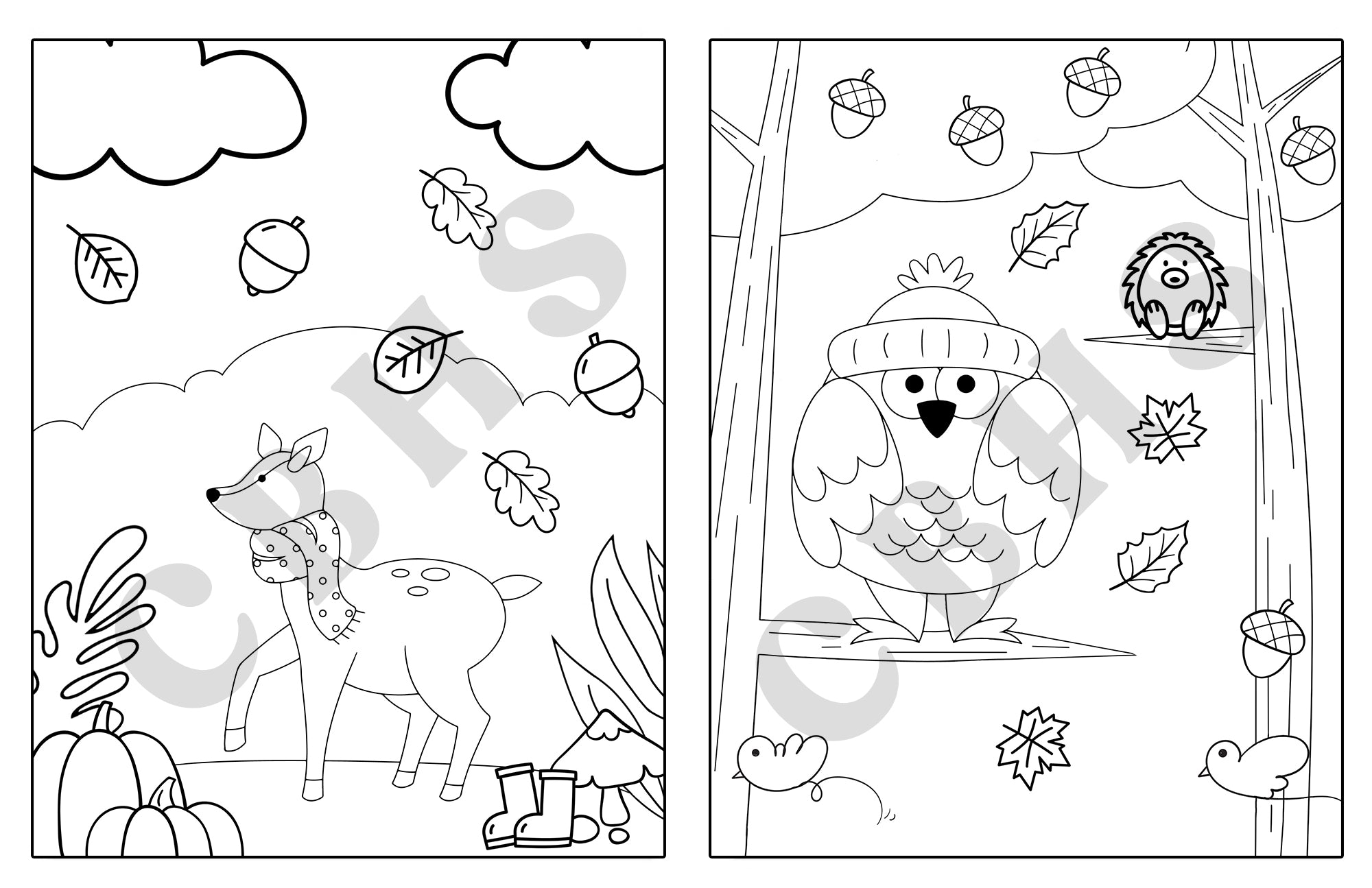 Printable Fall Activity Pages for Kids Bundle, PDF Thanksgiving Activi ...