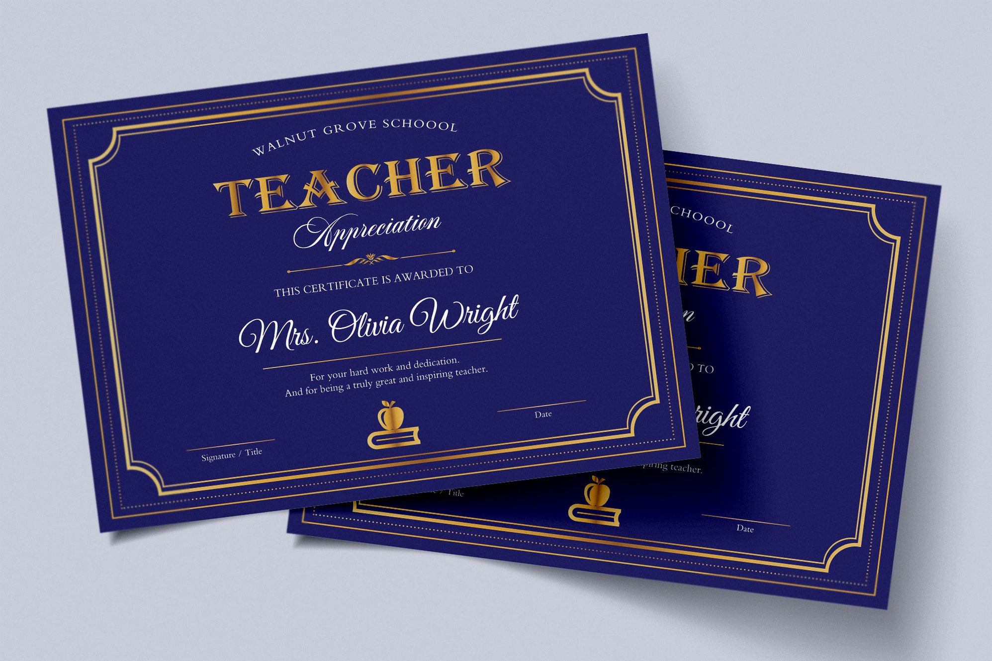 Custom Teacher Appreciation Certificate Template - Posh Park