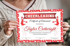 DIY Cheerleading Certificate Blue and Red Set of 2, Bundle Cheerleader ...