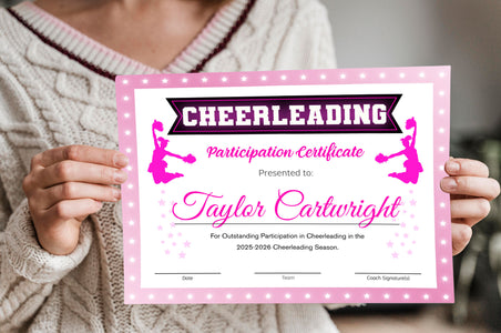 DIY Set of 2 Cheerleader Certificates Bundle, Editable Purple and Pink ...