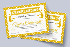 DIY Cheerleading Certificates Yellow, Cheerleader Certificate, Editabl ...
