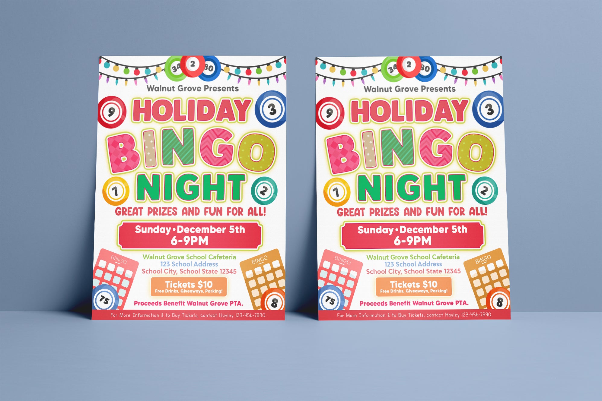 DIY Holiday Bingo Night Flyer, Editable Christmas Family Game Night In ...