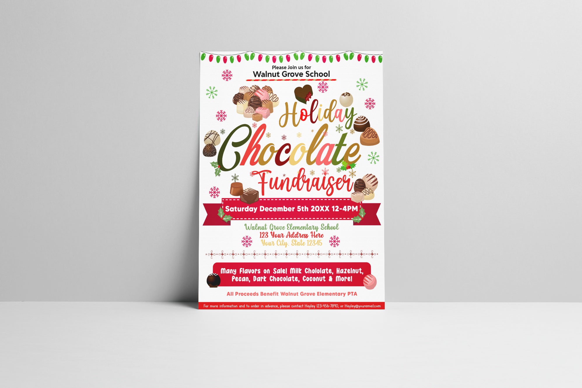 DIY Editable Holiday Chocolate Fundraiser Flyer, Christmas Candy Flyer ...