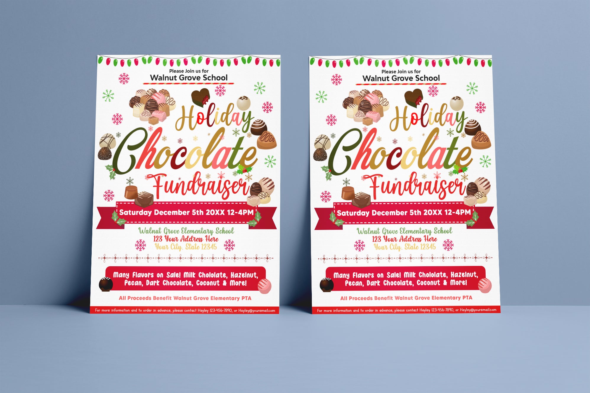 DIY Editable Holiday Chocolate Fundraiser Flyer, Christmas Candy Flyer ...