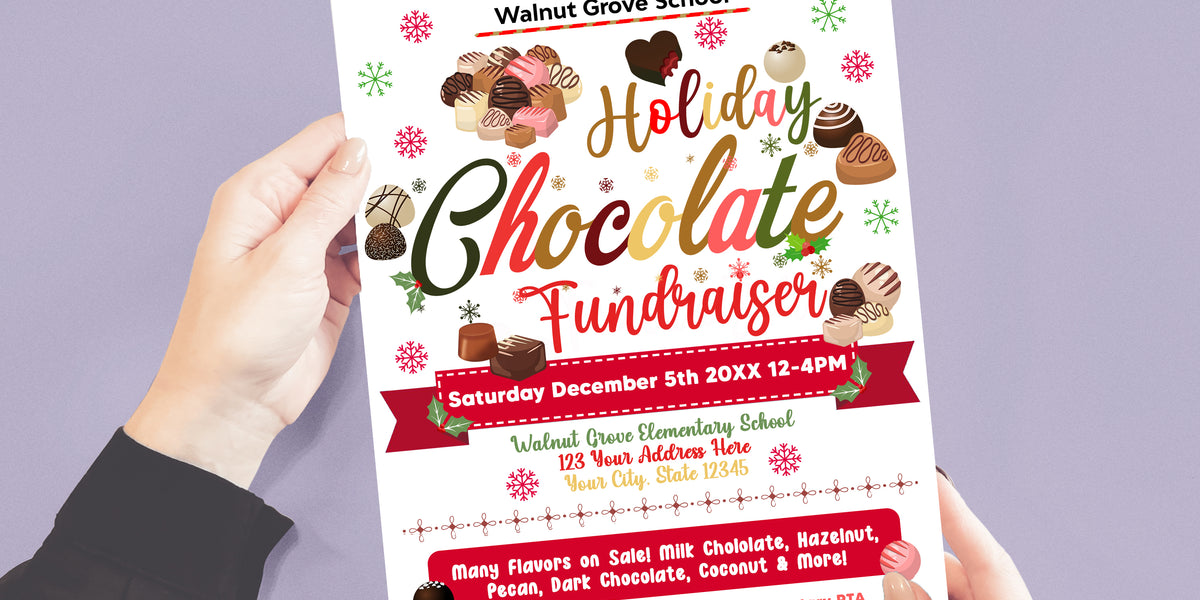 DIY Editable Holiday Chocolate Fundraiser Flyer, Christmas Candy Flyer ...