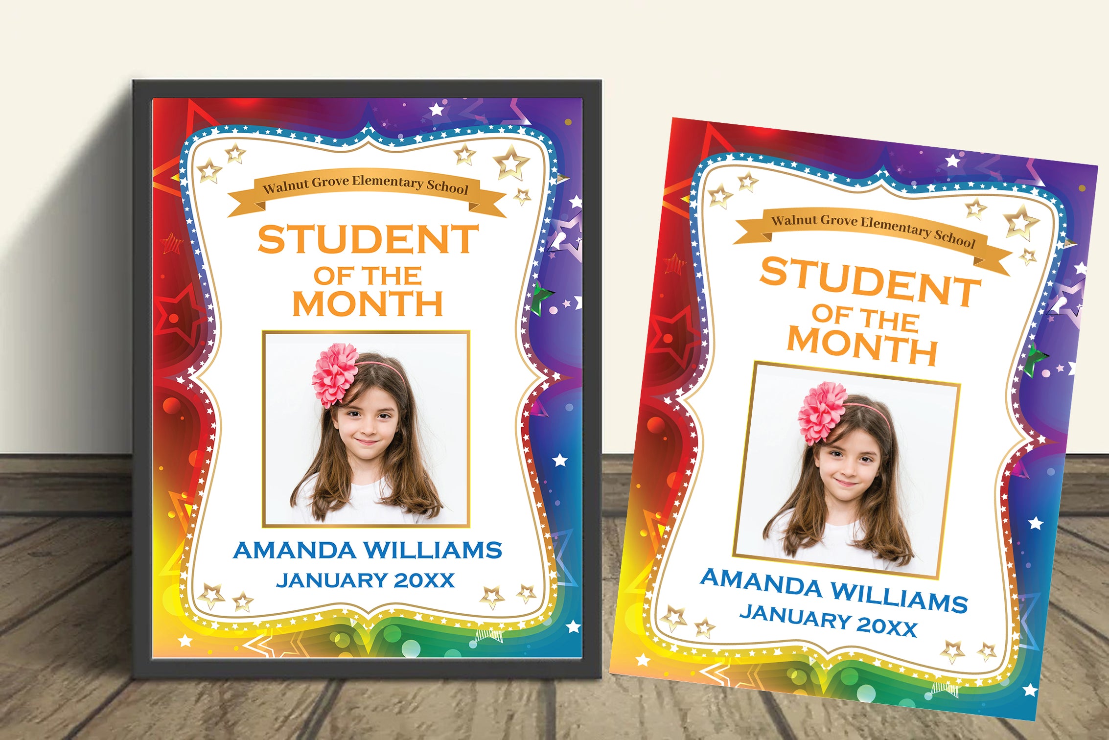 DIY Editable Student Of The Week Award Template with Stars, Customizab ...