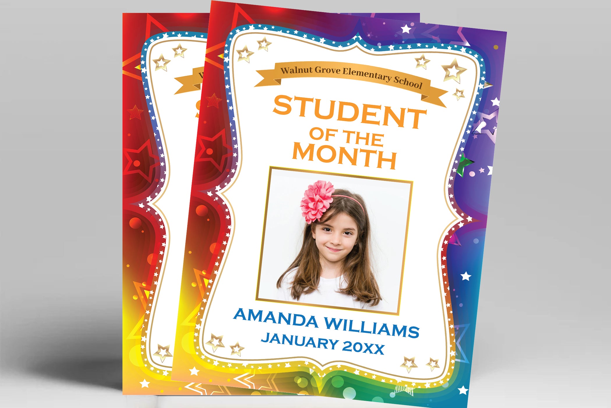DIY Editable Student Of The Week Award Template with Stars, Customizab ...