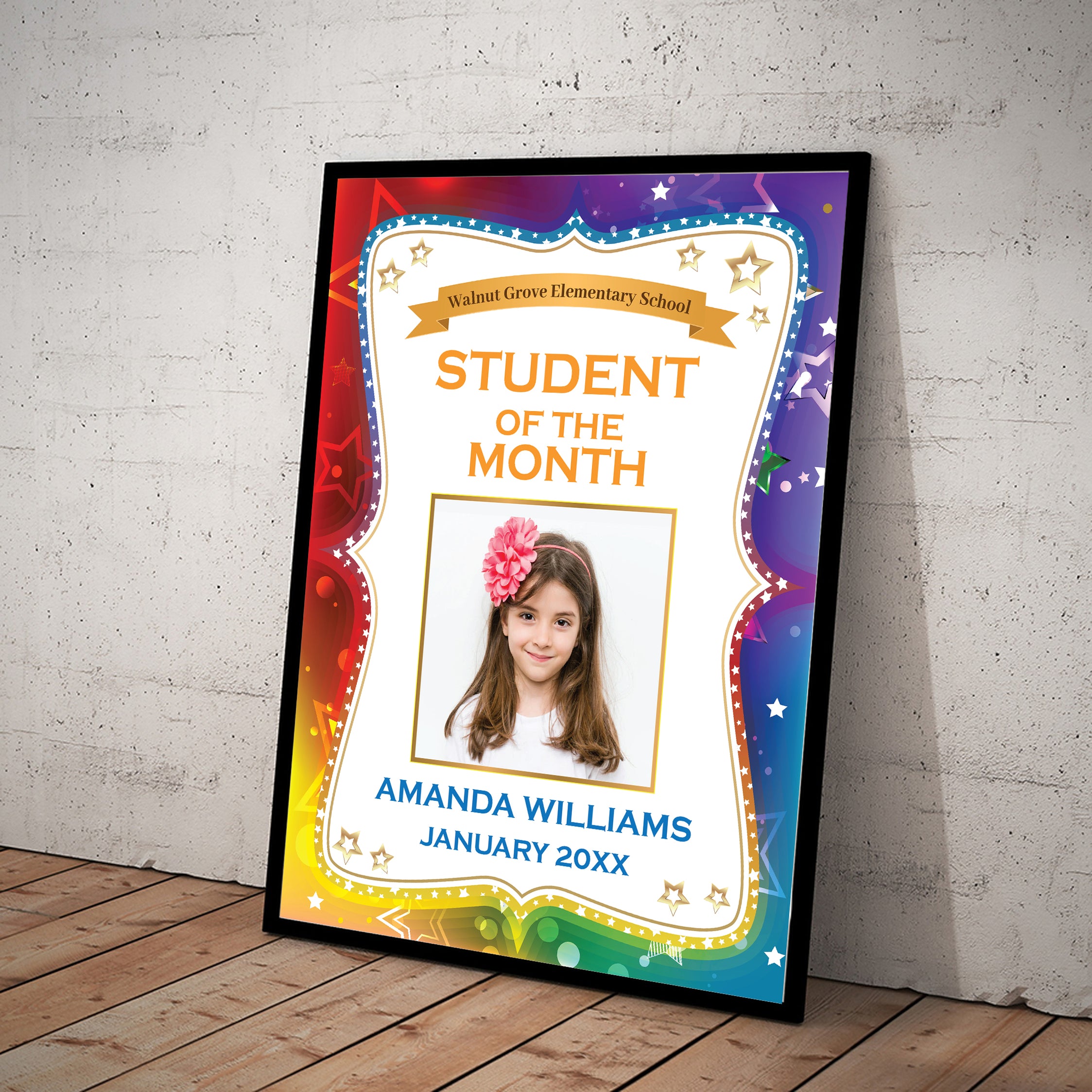 DIY Editable Student Of The Week Award Template with Stars, Customizab ...