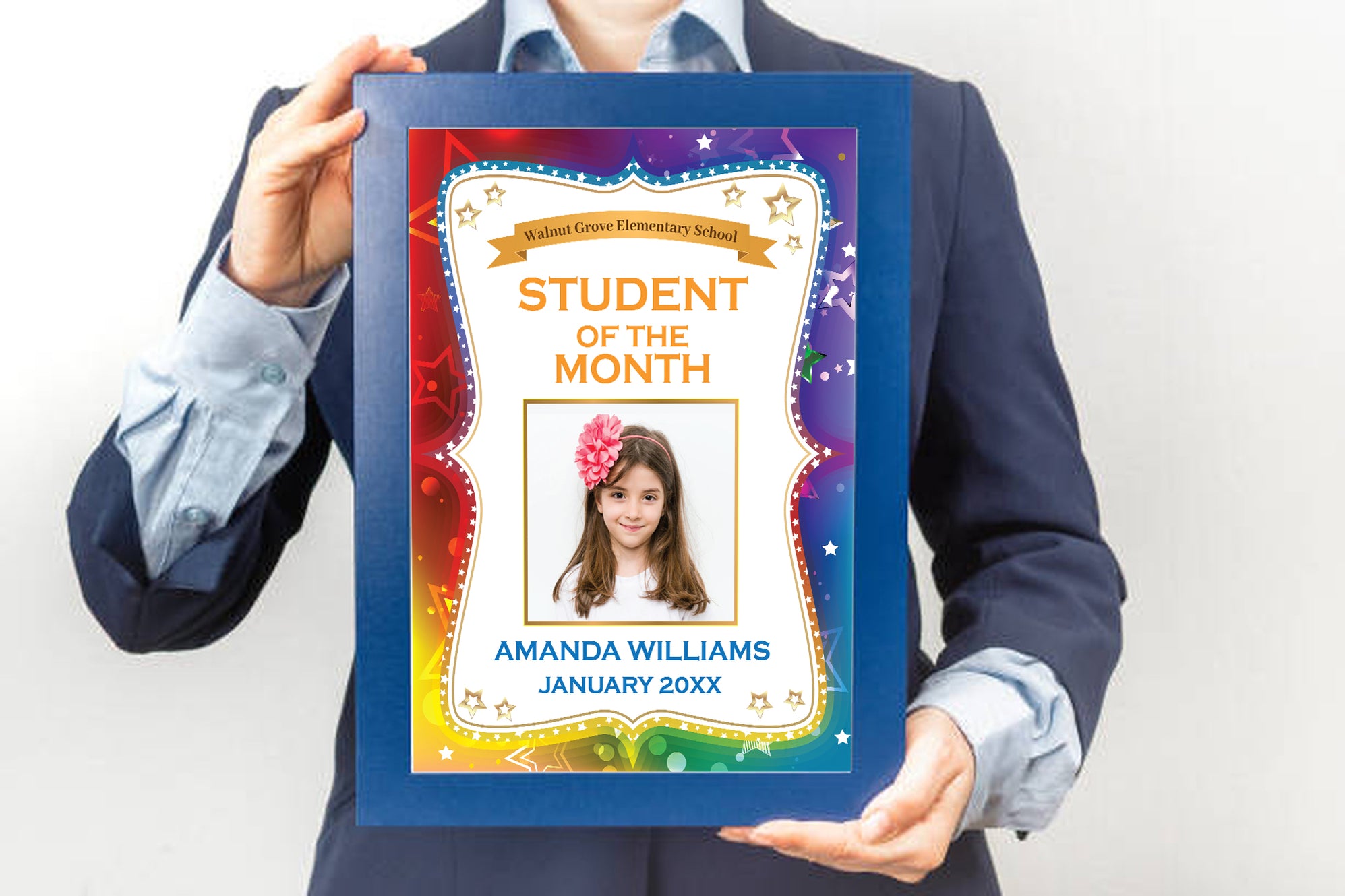 DIY Editable Student Of The Week Award Template with Stars, Customizab ...
