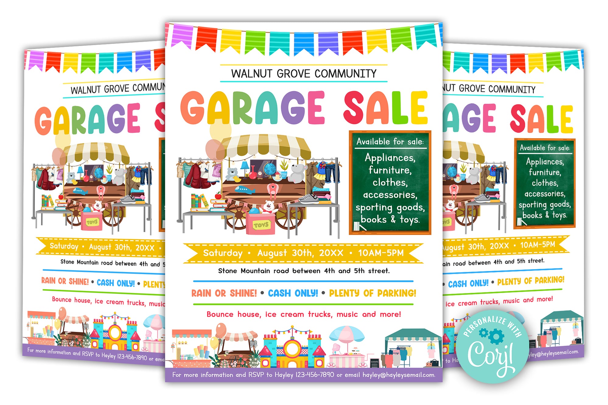 Community Garage and Yard Sale Template Flyer — Posh Park