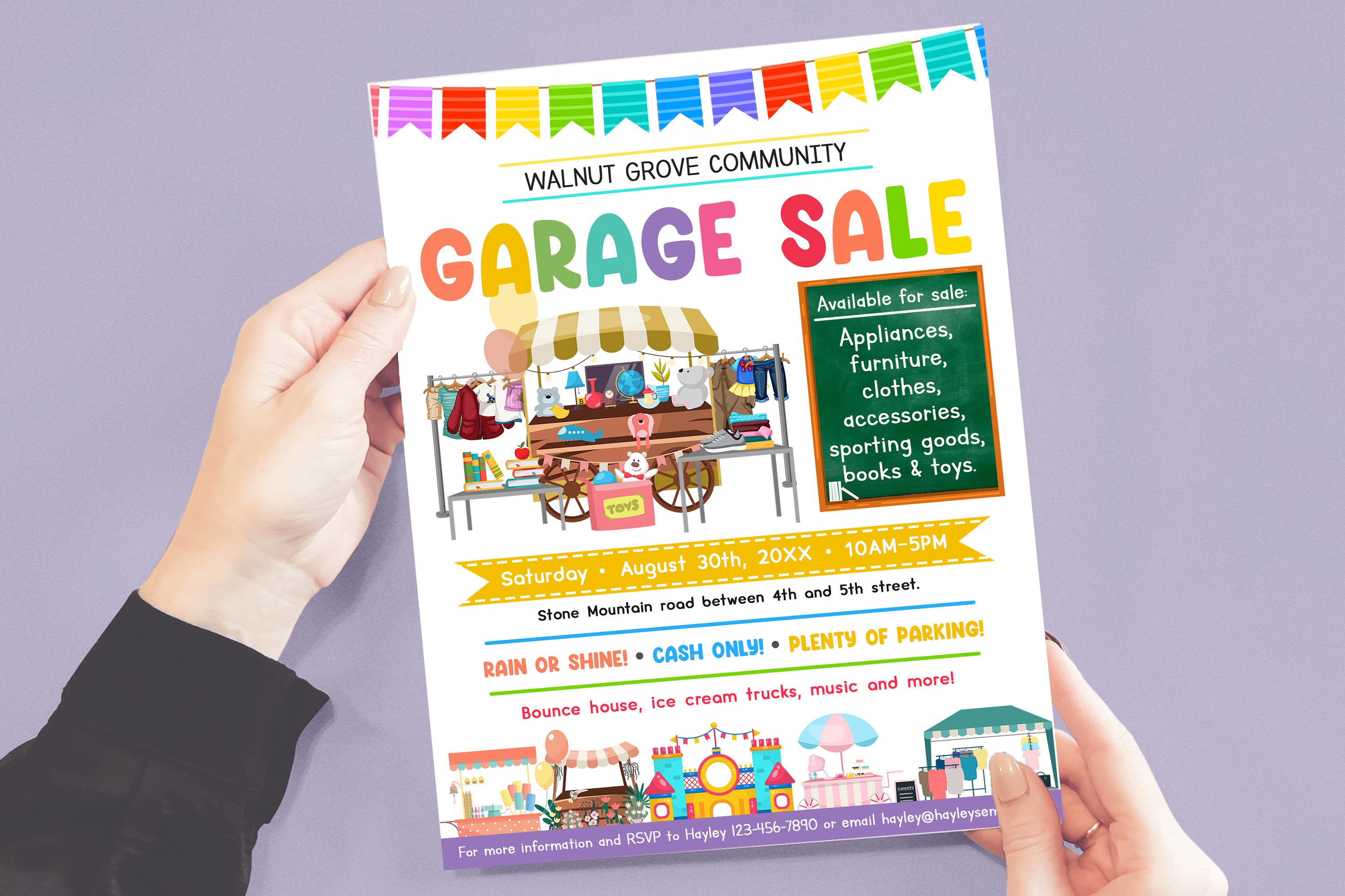 Community Garage and Yard Sale Template Flyer — Posh Park