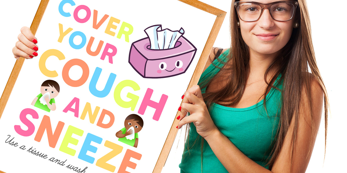 Printable PDF Cover Your Mouth Cough and Sneeze Sign Poster, School He ...