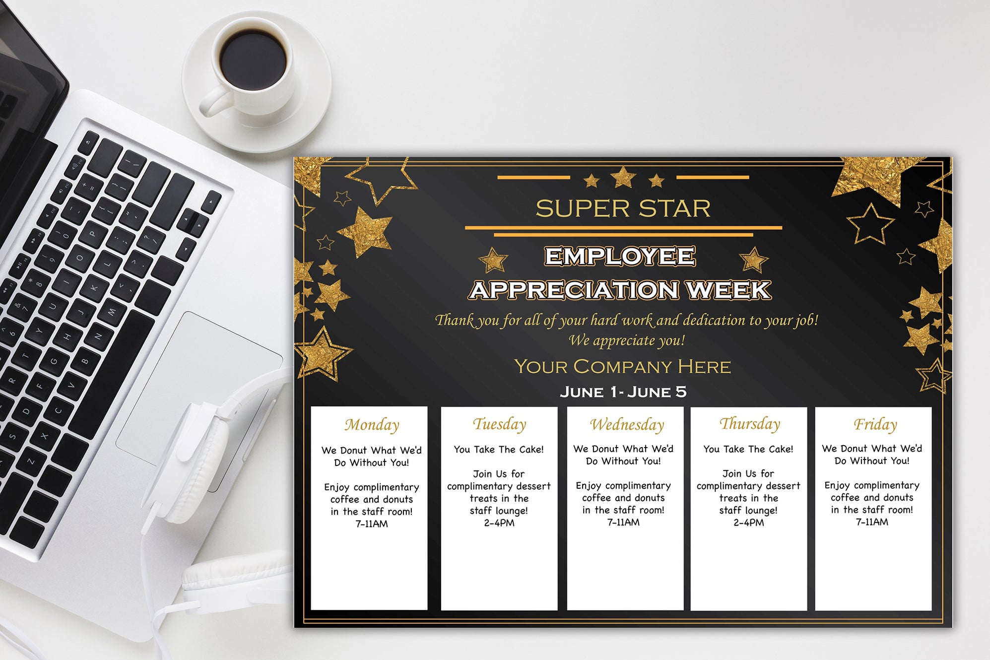 DIY Staff Appreciation Week Template, Customizable Employee Appreciati ...