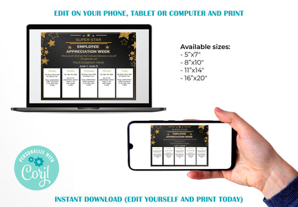 DIY Staff Appreciation Week Template, Customizable Employee Appreciati ...
