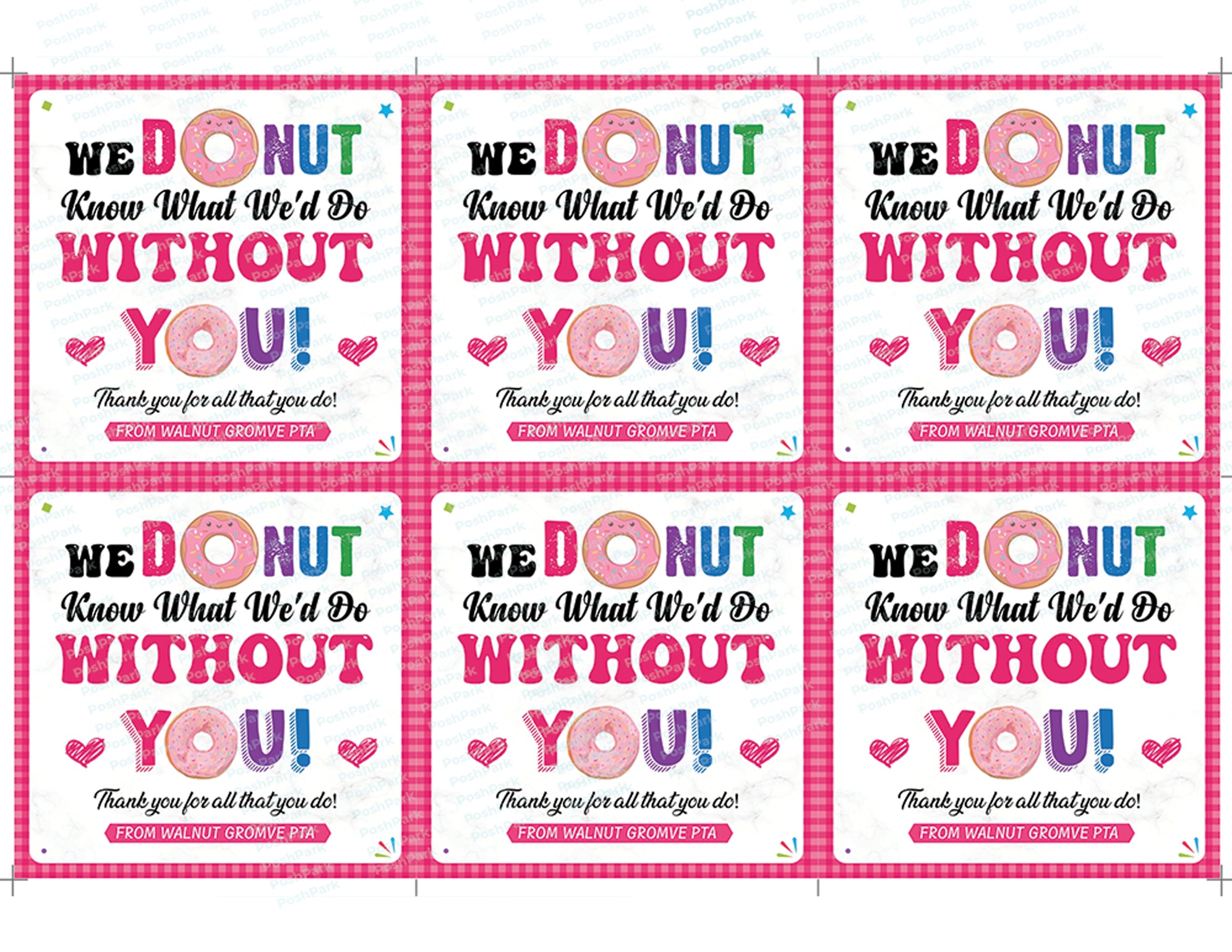 Donut Know What We'd Do Without You Gift Tag, Editable Donut Appreciat ...