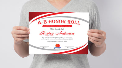 AB Honor Roll Certificate Red | School Award Template - PoshPark — Posh ...