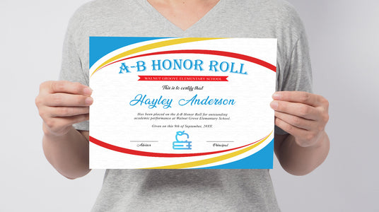 AB Honor Roll School Award Certificate Template | Student Achievement ...