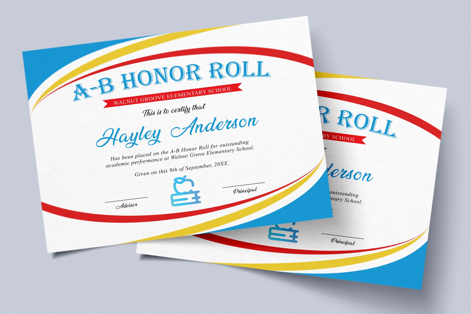 AB Honor Roll School Award Certificate Template | Student Achievement ...