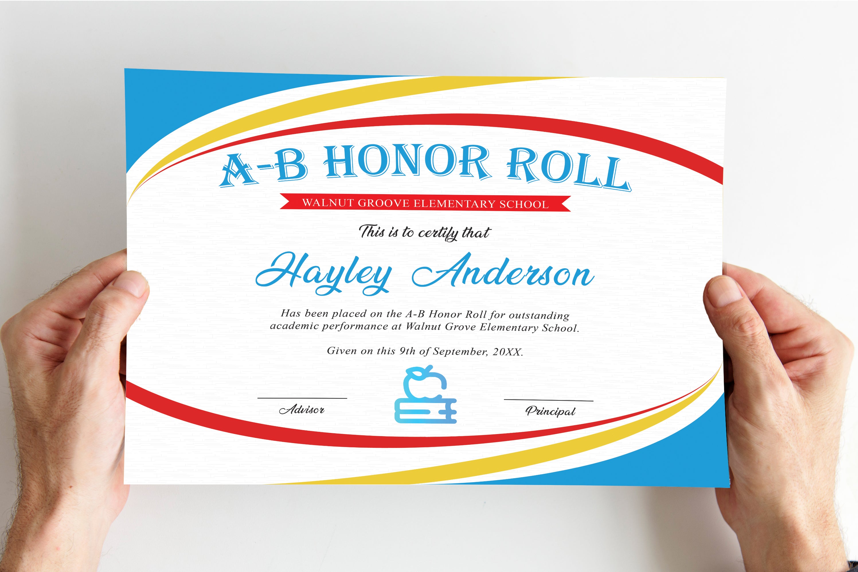 AB Honor Roll School Award Certificate Template | Student Achievement ...